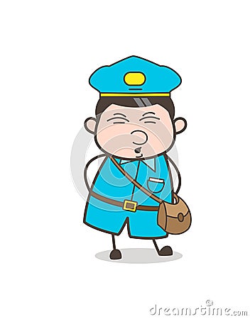 Comic Postman Making Funny Faces Vector Royalty-Free Stock Image ...