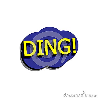 Comic Speech Bubble With Expression Text Ding. Vector Bright Dynamic ...