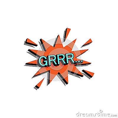 Comic Speech Bubble With Expression Text Grrr .... Vector Bright ...