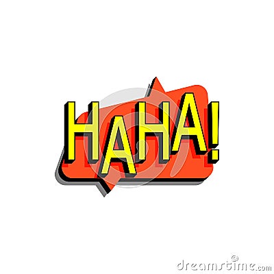 Comic Speech Bubble With Expression Text Haha. Vector Bright Dynamic ...