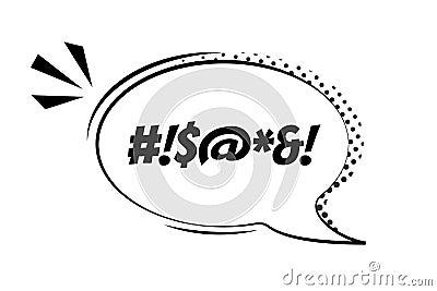 Comic Speech Bubble With Swear Words Symbols Cartoon Vector ...