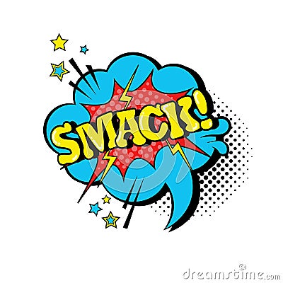 Comic Speech Chat Bubble Pop Art Style Smack Expression Text Icon ...