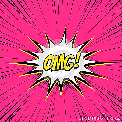 Comic Style Text, OMG Sound Effect, Speech Bubble, Pop Art ...