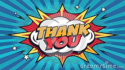 Comic Style Thank You Message With Vibrant Explosion Design Royalty ...