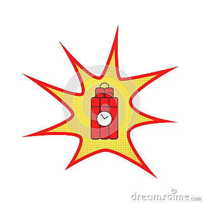 Comic Tnt Detonator With Timer Symbol Cartoon Vector | CartoonDealer ...