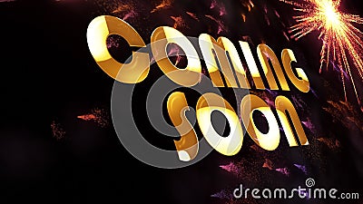Coming Soon Cinematic Title with Fireworks Particles Motion Graphic ...