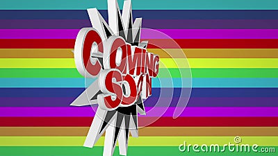 Coming Soon Comic Pop Art Text Against Colorful Background Stock ...