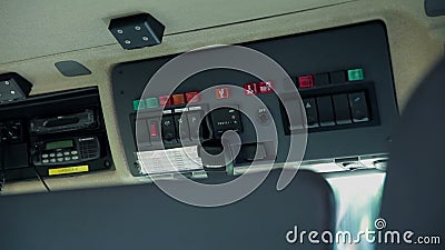 Command Panel Inside of the Fire Truck Stock Footage - Video of ...