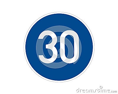Command Road Sign. Minimum Speed Limit. Vector Traffic Sign ...