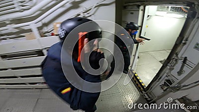 Commandos of the Spanish Customs Service in Training. Stock Video ...