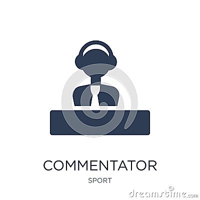 Commentator Icon. Trendy Flat Vector Commentator Icon On White B ...