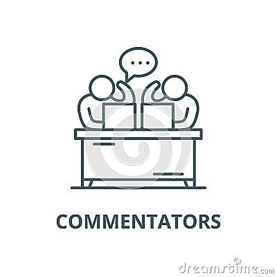 Commentators Vector Line Icon, Linear Concept, Outline Sign, Symbol ...