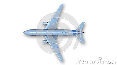 Commercial Airplane Isolated On White, Top View Stock Illustration ...
