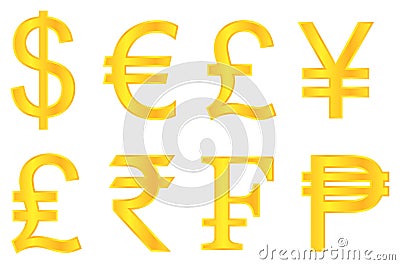 Common Currency Symbols Stock Image - Image: 32724591
