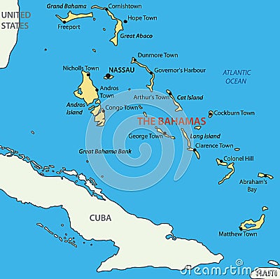 Commonwealth Of The Bahamas - Vector Map Royalty Free Stock Photography ...