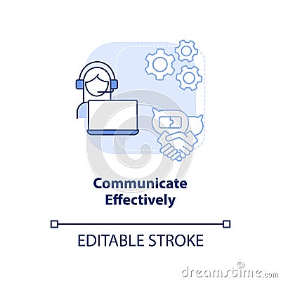 Communicate Effectively Light Blue Concept Icon Vector Illustration ...