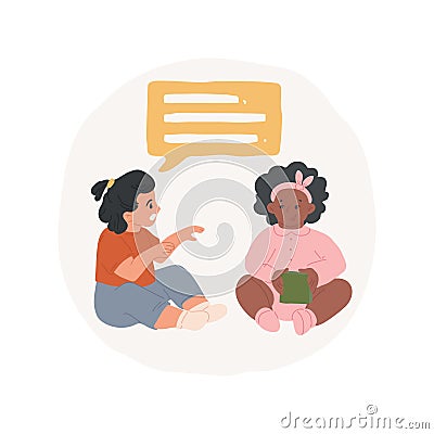 Communicate Using Sentences Isolated Cartoon Vector Illustration ...