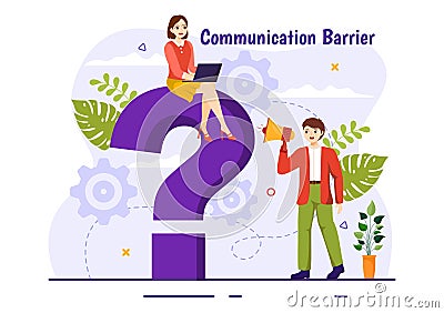 Communication Barrier Vector Illustration With Bad Communications ...