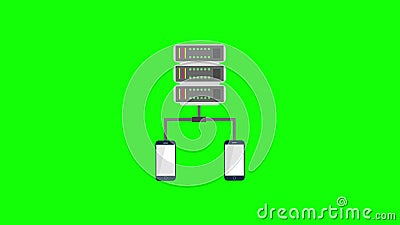 Communication Server Network Icon, Mobile Server Connection Loop Animation with Alpha Channel ...