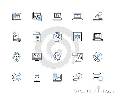 Communication Tool Line Icons Collection. Platform, Nerk, Interface ...