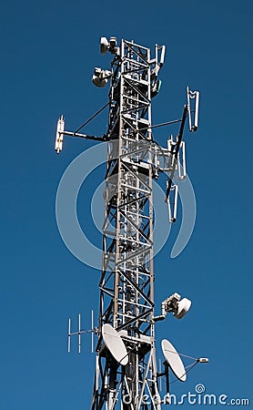 Communication Tower: Gsm, Umts, 3G And Radio Royalty Free Stock Images ...