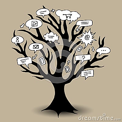 Communication Tree Vector Illustration | CartoonDealer.com #49228124
