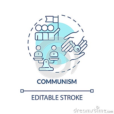 Communism Ideology Soft Blue Concept Icon Vector Illustration ...