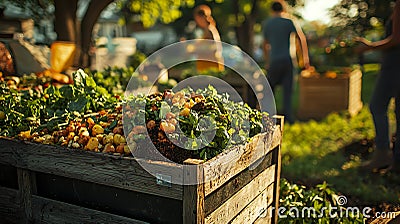 Community Composting Event With Residents Gathering Organic Waste ...