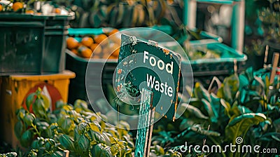 A Community Food Waste Reduction Event, With A Food Waste Sign Royalty ...