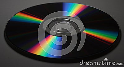 Compact Disc Laying Flat, With A Reflective Surface Displaying A ...