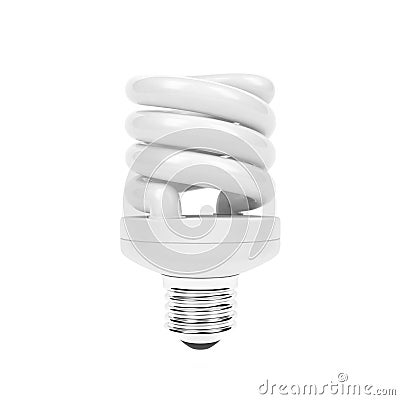 Compact Fluorescent Lamp. Light Bulb Isolated On White Background. CFL ...