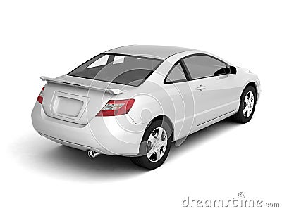 Compact White Car Back View Stock Photo - Image: 10034820