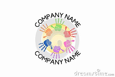 Rainbow Unity Hand Logo Stock Photo | CartoonDealer.com #231051564