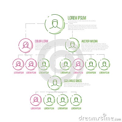 Company Management Hierarchy Schema Template Vector Illustration ...