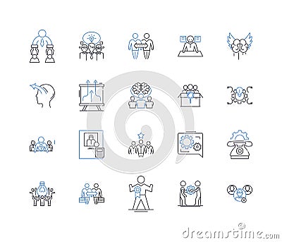 Company Structure Line Icons Collection. Hierarchy, Departmentalization ...