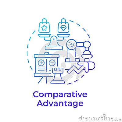Comparative Advantage Blue Gradient Concept Icon Cartoon Vector ...