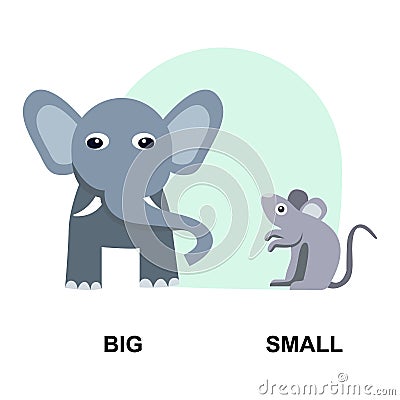 Comparison Adjective Child Explanation Card Cartoon Vector ...