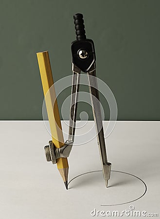 A Compass Drawing A Circle. Stock Photography | CartoonDealer.com ...
