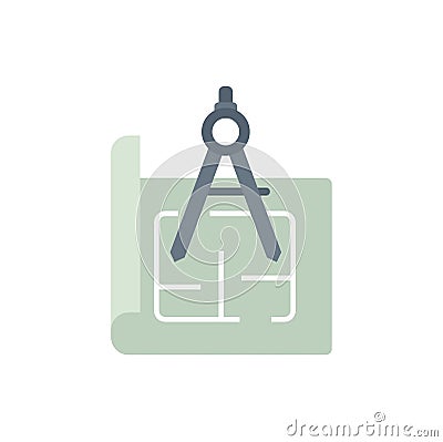 Compass Drawing House Plan On Blueprint Symbolising Architecture ...