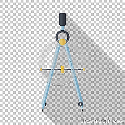 Compass Drawing Tool Icon In Flat Style On Transparent Background ...