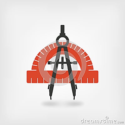 Compass And Protractor Symbol Cartoon Vector | CartoonDealer.com #63610757