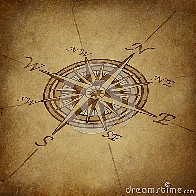 Compass Rose In Perspective With Grunge Texture Stock Images - Image ...