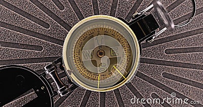 Compass Spinning Around on Boat Table Stock Video - Video of hike ...