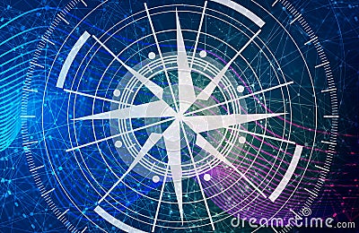 Compass Symbol On Geometry Pattern Royalty-Free Stock Photo ...