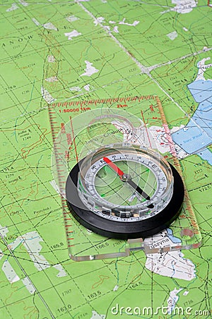 Compass On Topographic Map Royalty-Free Stock Photo | CartoonDealer.com ...