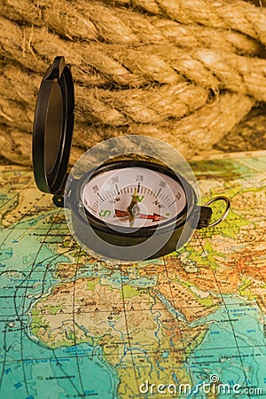 Compass On The World Map Royalty-Free Stock Photography | CartoonDealer ...