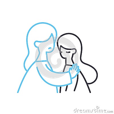 Compassion Emotion Line Icon, Outline Symbol, Vector Illustration ...
