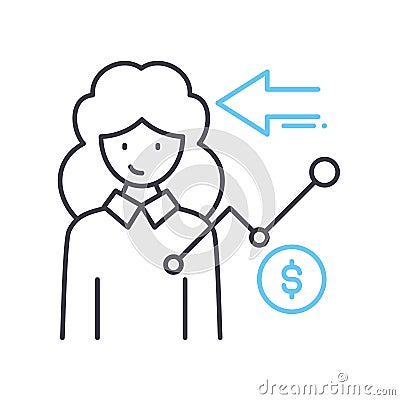 Compensation Plan Line Icon, Outline Symbol, Vector Illustration ...
