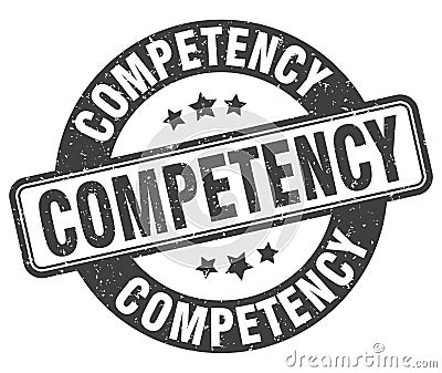 Competency Stamp. Competency Label. Round Grunge Sign Vector ...