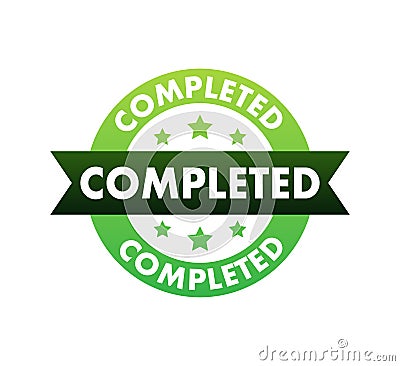 Completed Tick, Checkmark Stamp, Sticker. Vector Stock Illustration ...